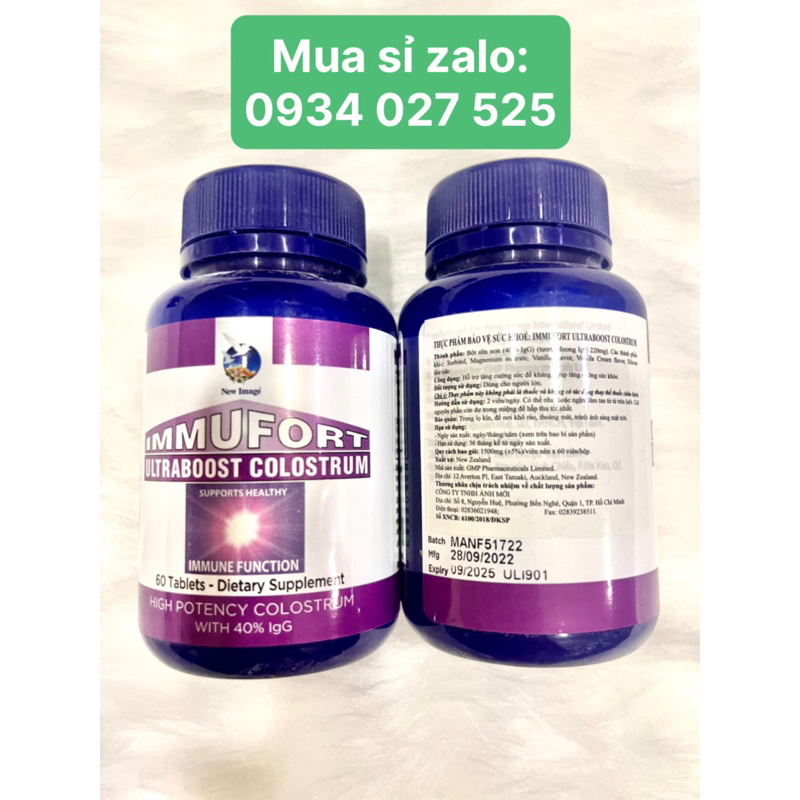 [CHÍNH HÃNG] Viên Uống Immufort Ultraboost colostrum Sữa non alpha lipid 60 viên | Shopee Việt Nam