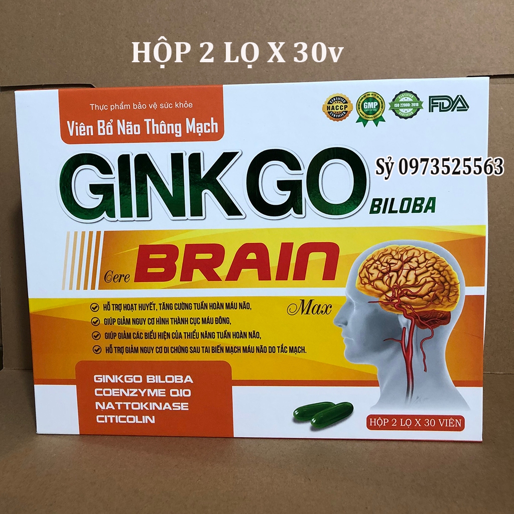 [Combo 2 lọ ] Viên bổ não thông mạch Ginkgo Biloba Cere Brain Max ...