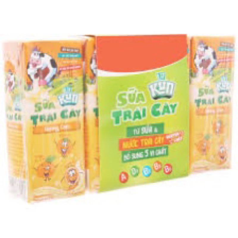 Lốc sữa trái cây Lif KUN hương cam 4 hộp 110ml | Shopee Việt Nam
