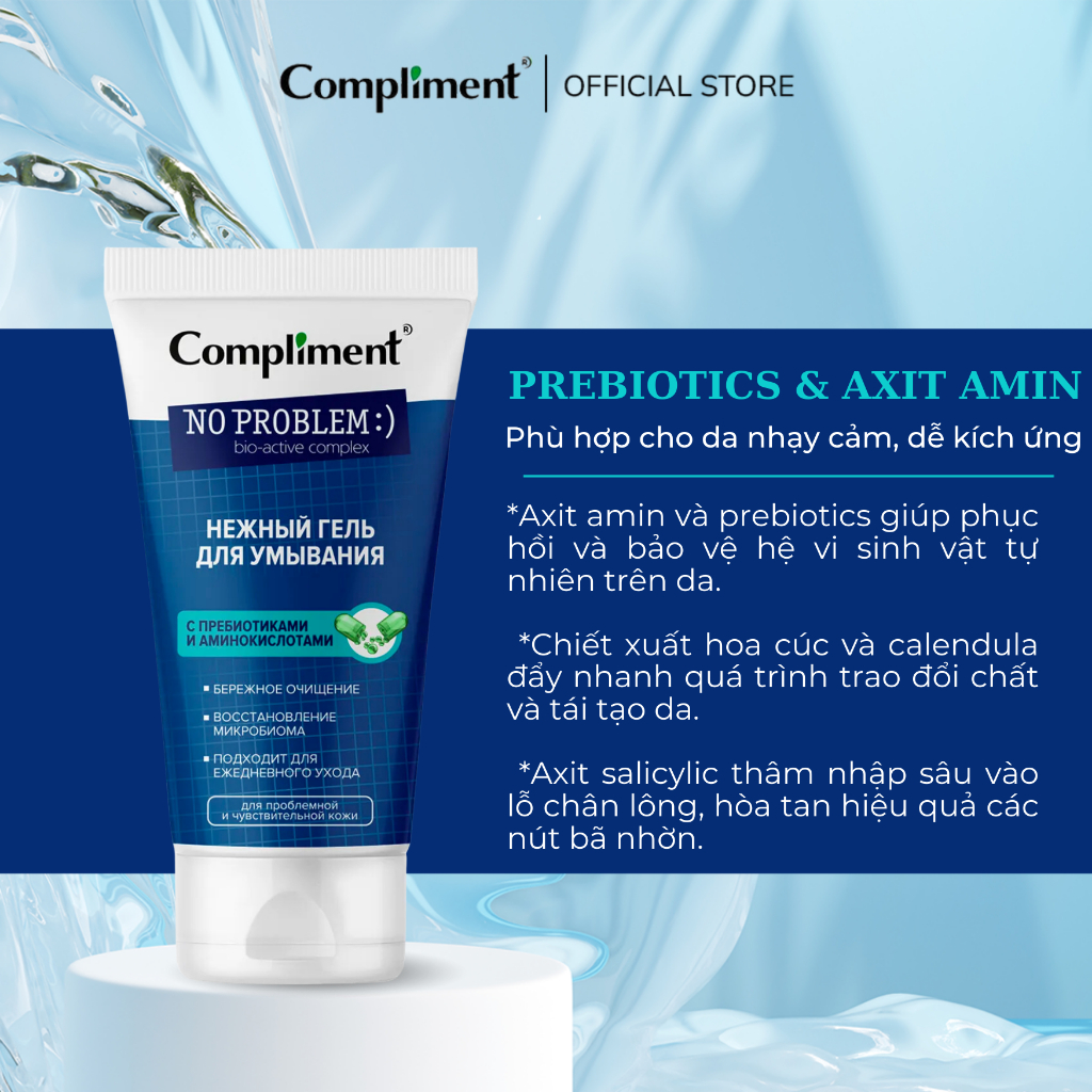 Sữa Rửa Mặt Compliment No Problem ngăn ngừa mụn sạch sâu 200ml | Shopee ...