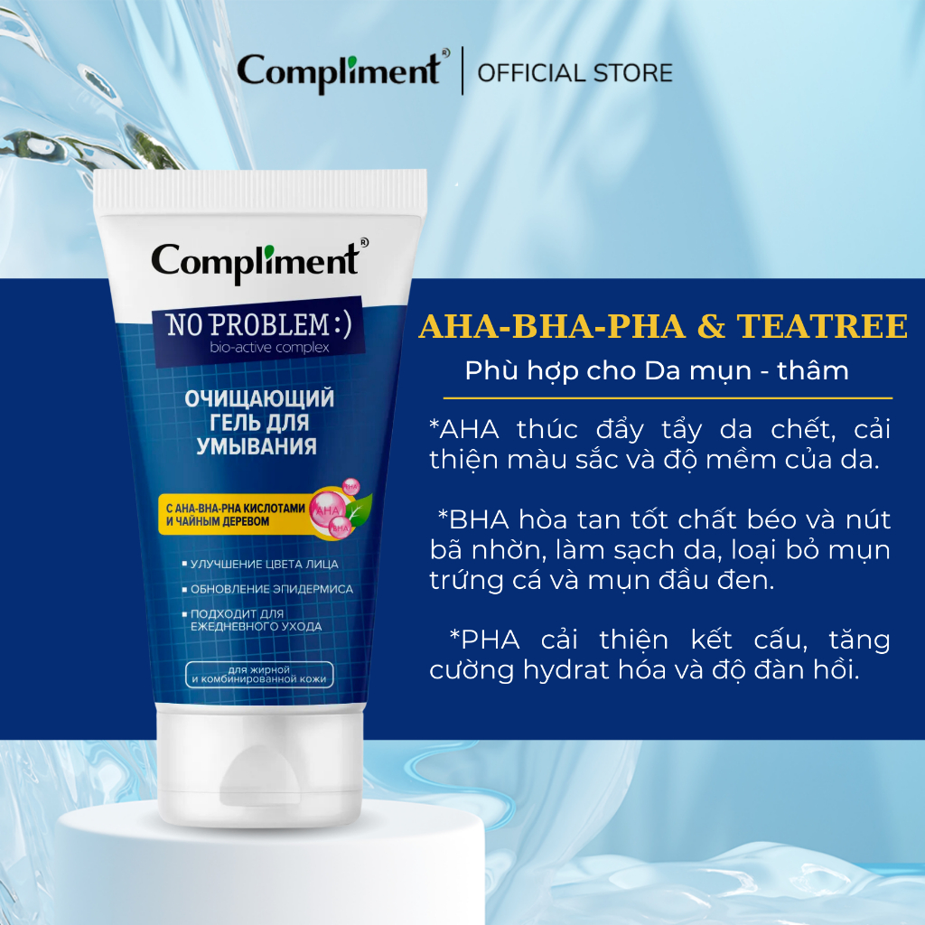 Sữa Rửa Mặt Compliment No Problem ngăn ngừa mụn sạch sâu 200ml | Shopee ...
