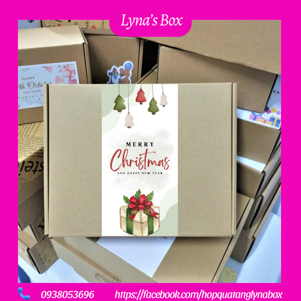 Hộp quà Noel cho người yêu (1), hộp quà chúc mừng, hộp quà tri ân, Valentime 14/2, bằng giấy ...