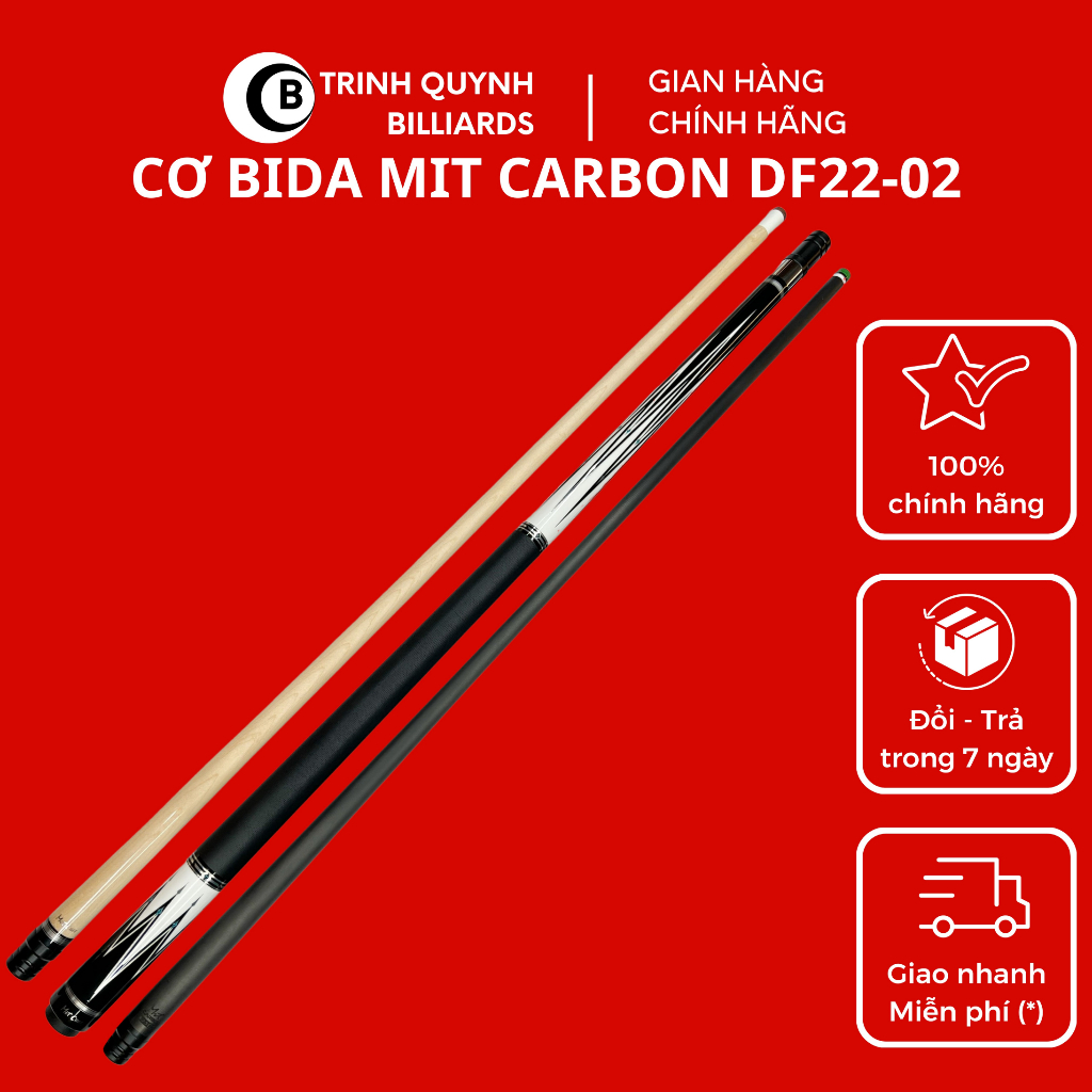 Cơ Bida Mit Carbon DF22 B TRINH QUYNH BILLIARDS DF22-02 | Shopee Việt Nam