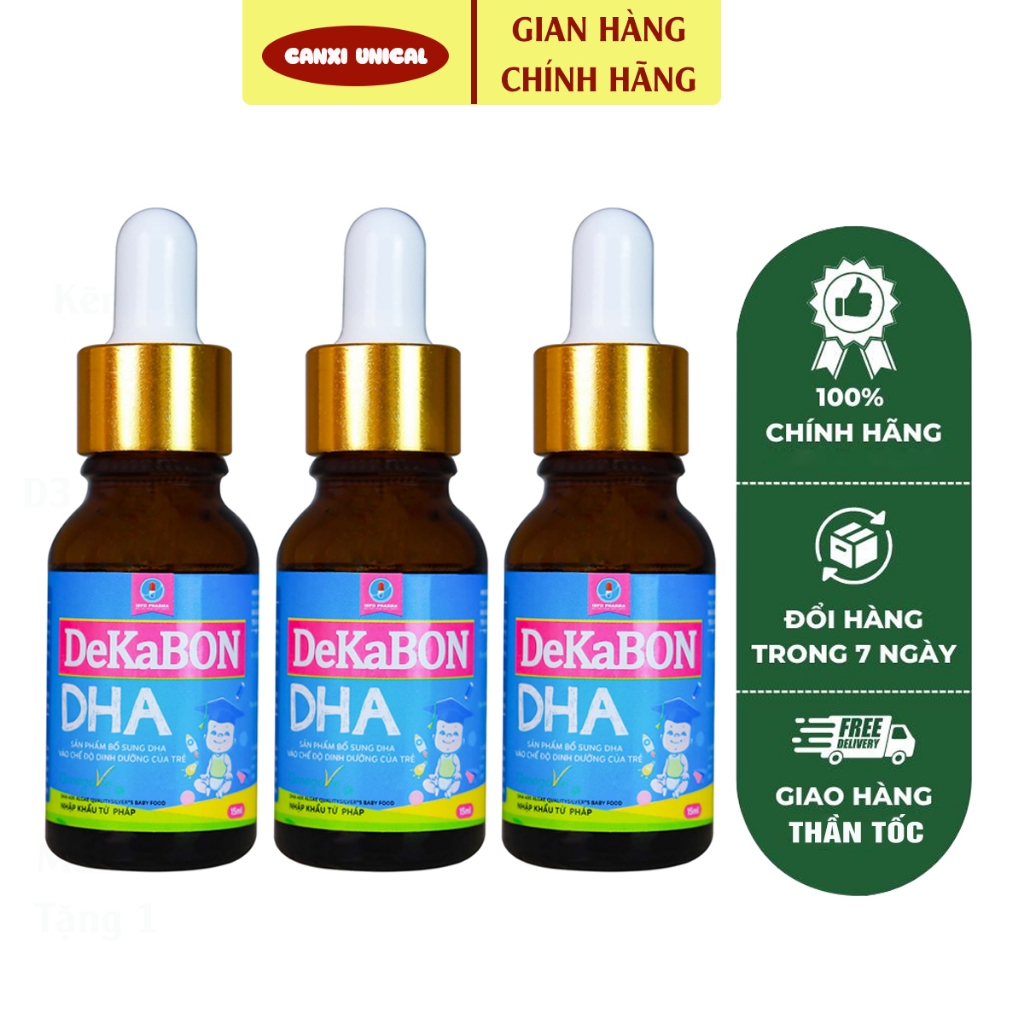 COMBO 3 DEKABON DHA 15ml/hộp - bổ sung vitamin A và E cùng dầu Olive ...