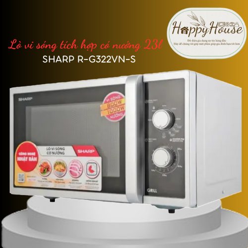 (HÀNG CHÍNH HÃNG) Lò vi sóng cơ có nướng Sharp R-G322VN-S 23L | Shopee Việt Nam