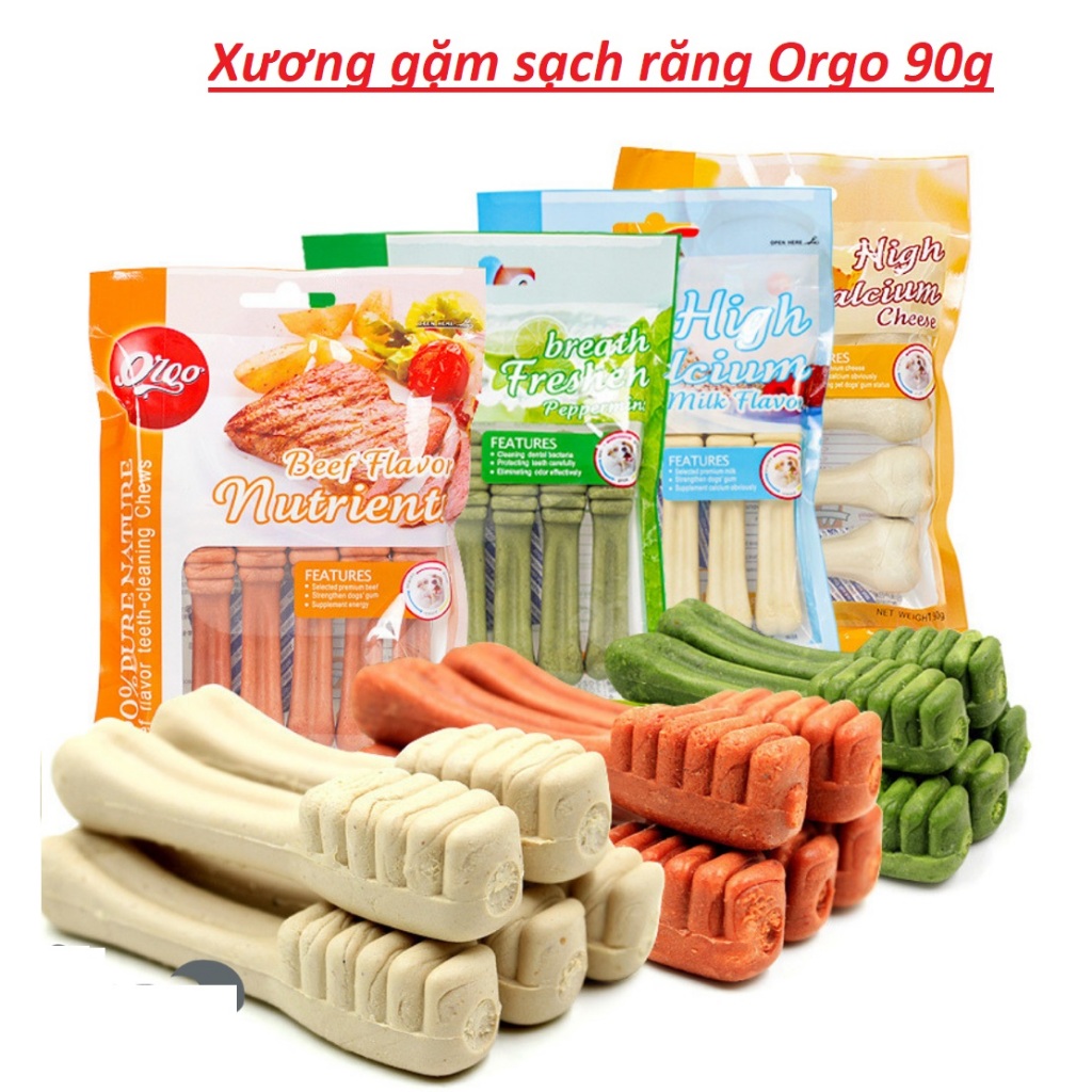 (Bán lẻ cây) Bánh Xương Orgo Cho Chó Bổ Sung Canxi & Sạch Răng | Shopee ...