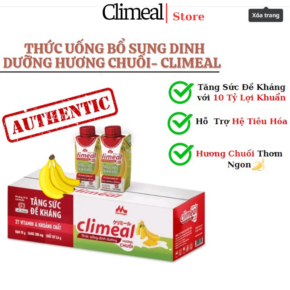 THÙNG 24 HỘP-SỮA CLIMEAL-HƯƠNG CHUỐI - THỨC UỐNG DINH DƯỠNG ĐẾN TỪ NHẬT ...