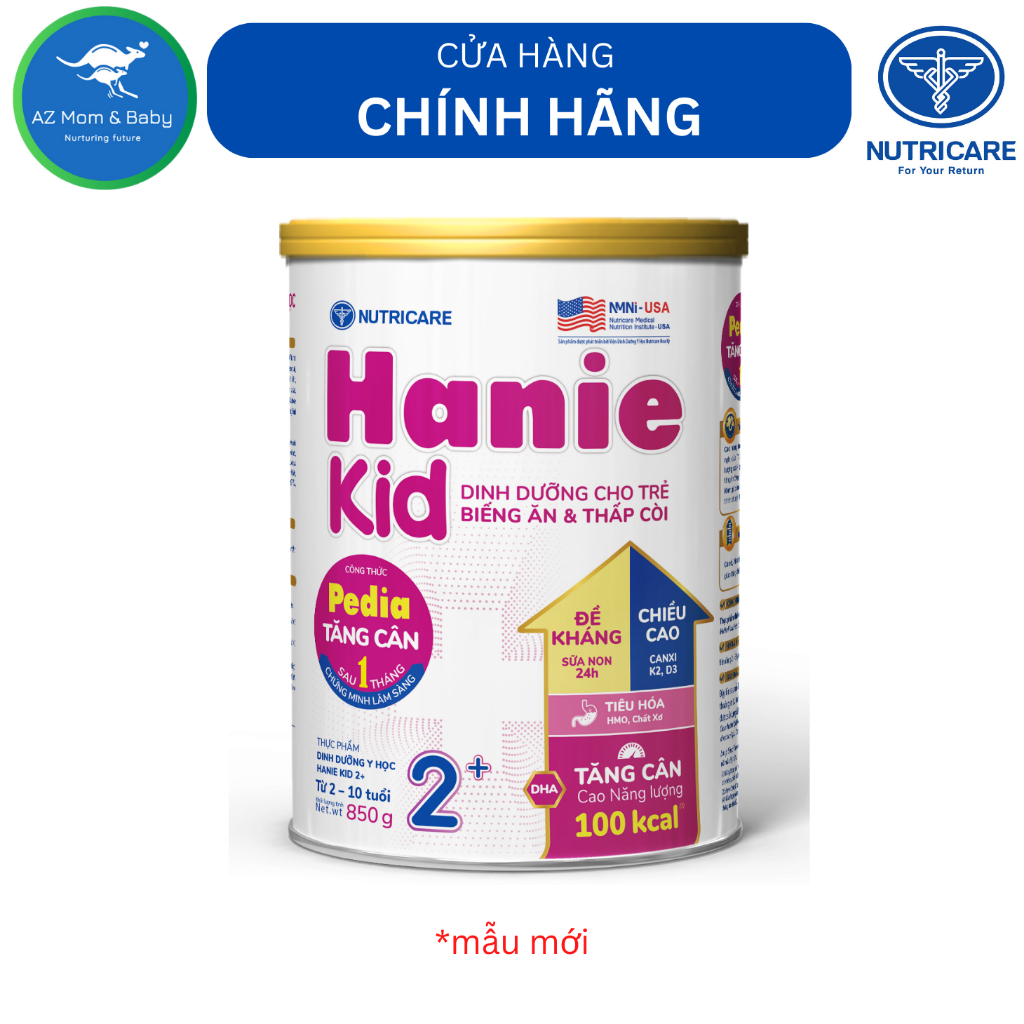 Sữa bột Nutricare Hanie Kid 2+ cho trẻ biếng ăn và suy dinh dưỡng (850g ...