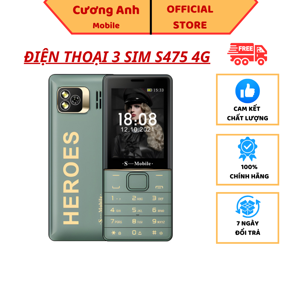 Điện Thoại bàn phím 3 sim Smobile S475 màn hình to,pin trâu sóng khỏa ...