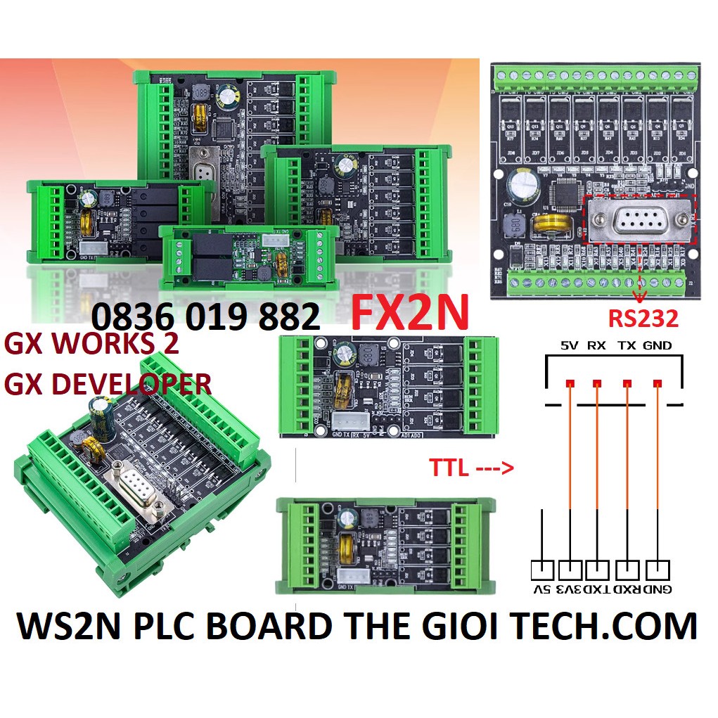 TH Bo Lập trình PLC Mitsubishi FX3U FX1N FX2N 20MR 20MT 14MR 14MT 10MR ...