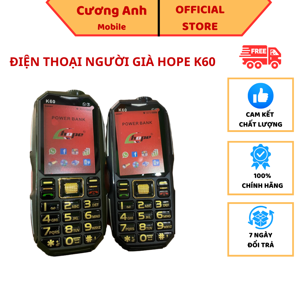Điện Thoại 3 sim 3 sóng Hope K60 Pin Trâu Loa To Phím To | Shopee Việt Nam
