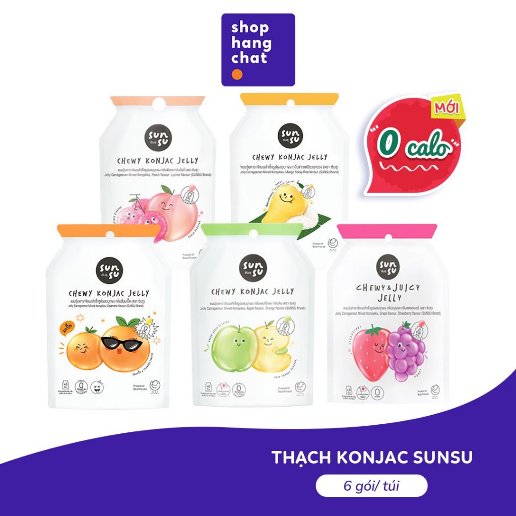 Thạch Konjac trái cây Sunsu Thái Lan hương vị thơm ngon không chứa calo ...