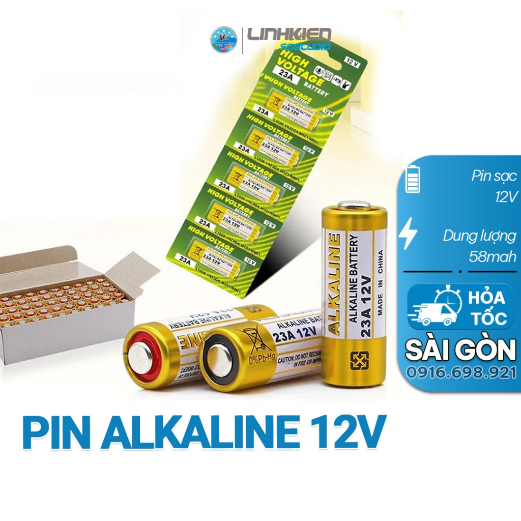 Pin ALKALINE 12V 23A và 12v 27A Điện Áp Cao Dùng Cho Remote RF, Cửa ...