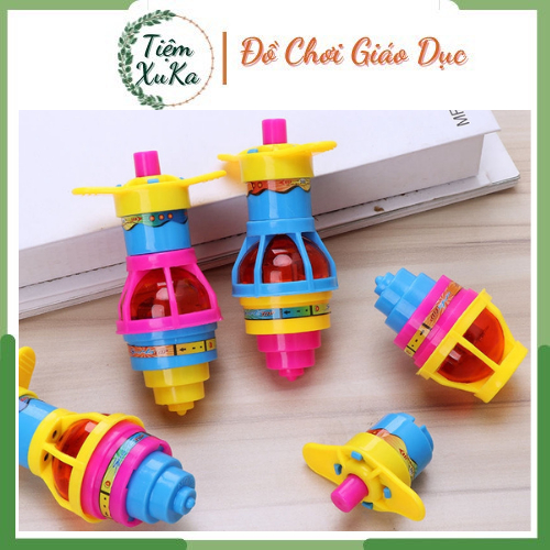 Đồ chơi trẻ em phát sáng Con quay, cù quay gụ nhựa có đèn món quà yêu ...