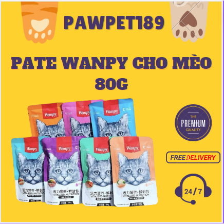 Pate mèo WANPY gói 80g, pate cho mèo 11 vị dinh dưỡng | Shopee Việt Nam