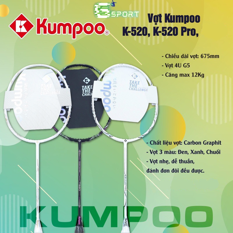 VỢT CẦU LÔNG KUMPOO K520 PRO, K520 - Vợt Chính Hãng Công Thủ Toàn Diện ...