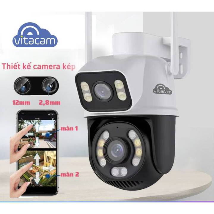 CAMERA 2 MẮT WIFI VITACAM DZ8000 8.0MP - 1 MẮT XOAY 360 ĐỘ 4.0MP - 1 ...