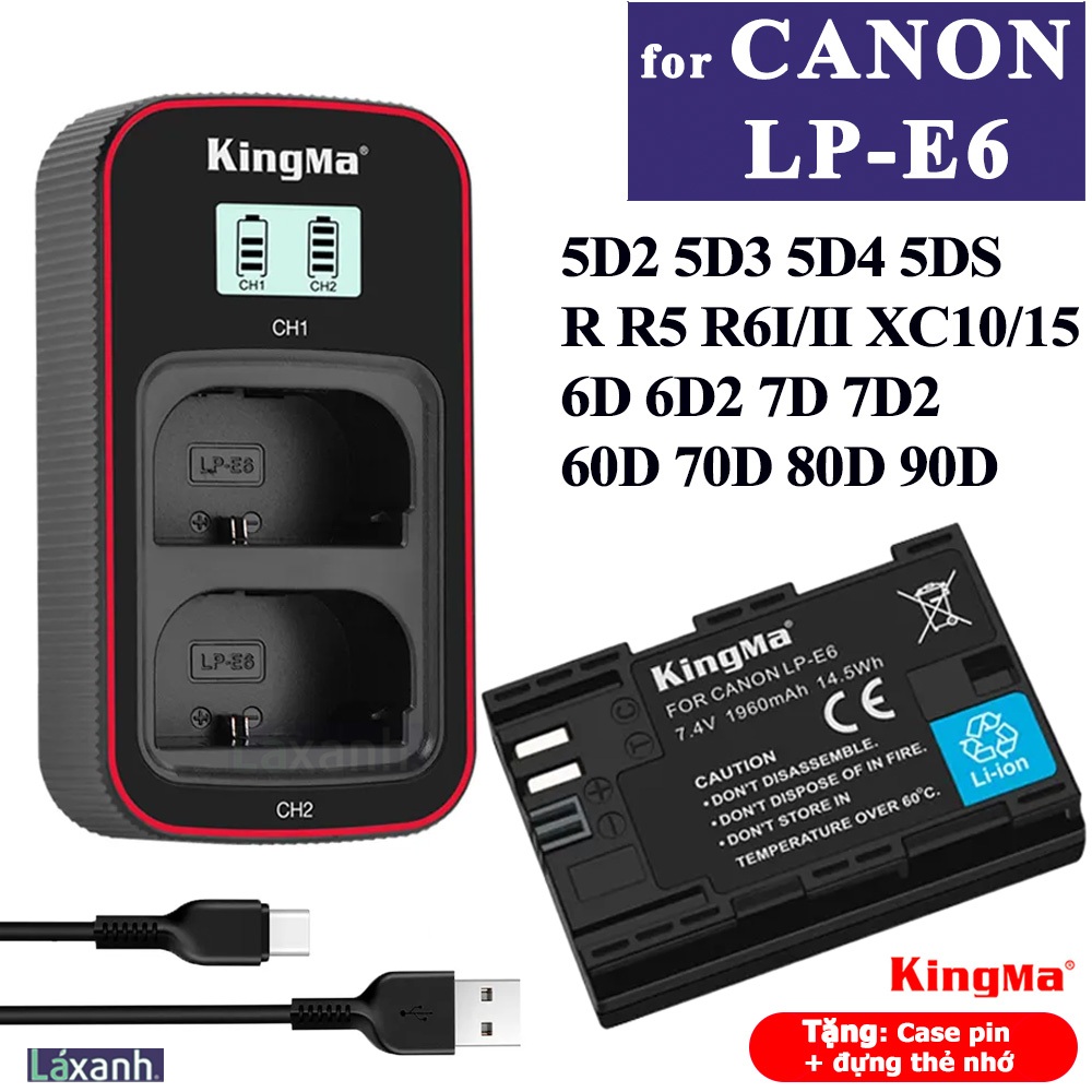 Canon LP-E6 | Pin sạc máy ảnh Canon EOS R R5 R6 5D 6D 7D 60D 70D 80D 90D XC10 XC15 FB LP-E6 LPE6 ...