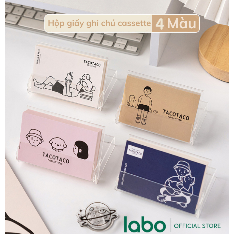 Giấy Note Set 100 Tờ Ghi Chú TacoTaco Đựng Trong Hộp Băng Cassette Có Thể Đứng LABO | Shopee ...
