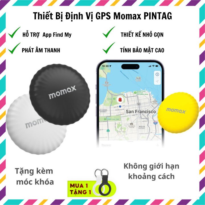 Thiết bị định vị GPS MOMAX Pintag BR5 không cần lắp sim, kết nối toàn ...