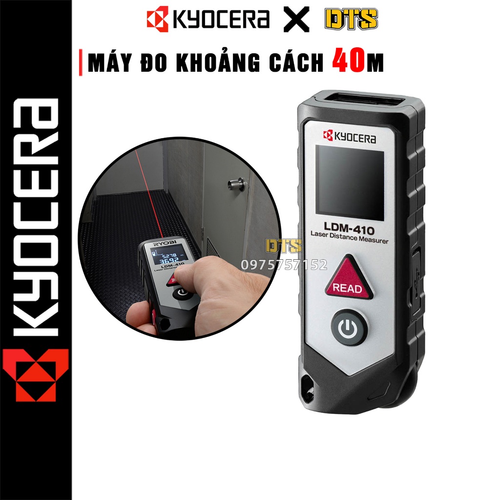 Thước đo khoảng cách bằng tia laser 40m KYOCERA x RYOBI | Máy đo khoảng ...