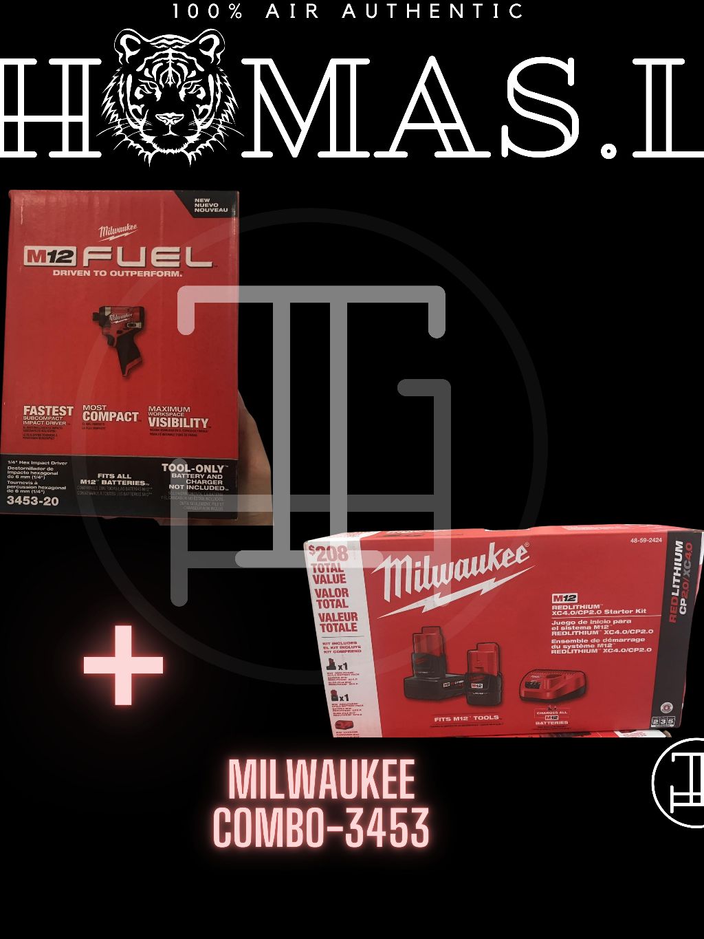Combo máy vặn vít Milwaukee M12 3453-20 + 2 PIN ( 2.0A + 4.0A ) + 1 Sạc New 100% MADE IN MEXICO ...