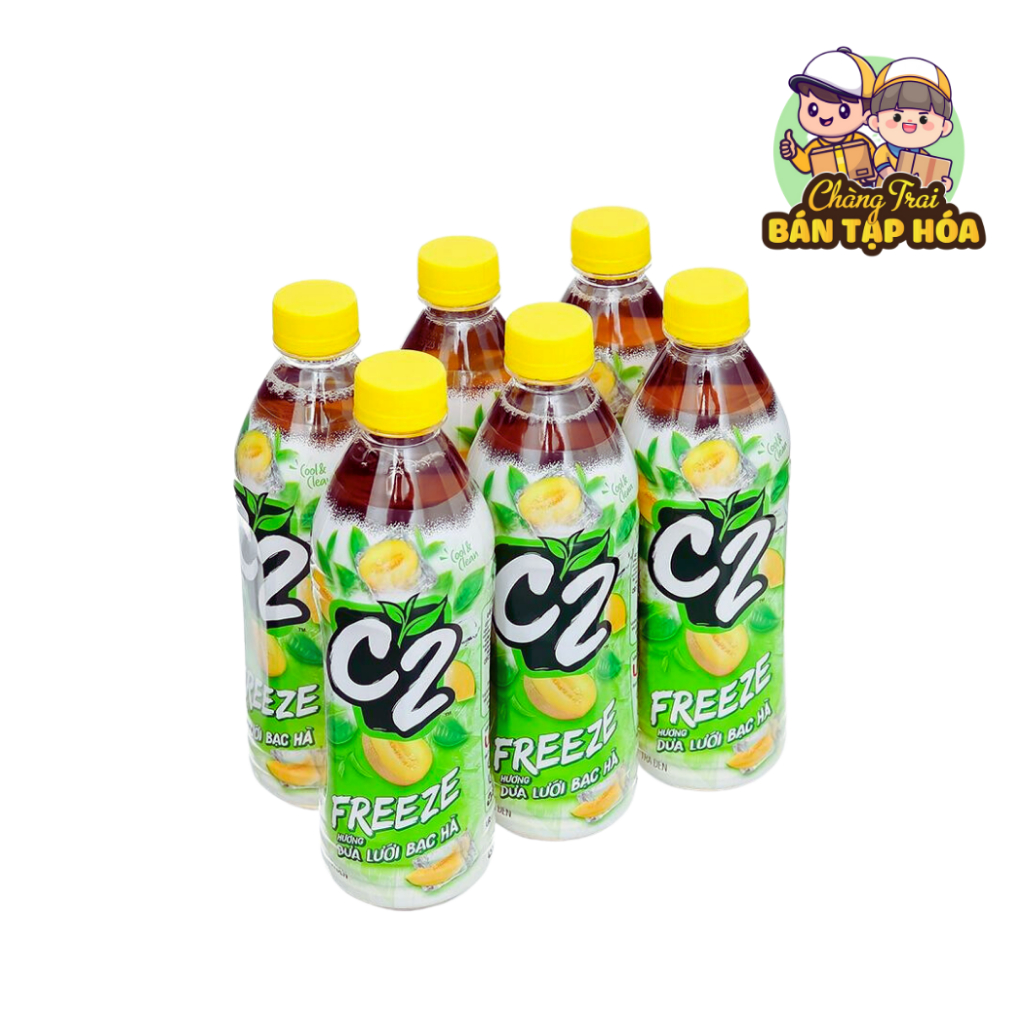 6 Chai C2 Trà Đen DƯA LƯỚI BẠC HÀ 455ml | Shopee Việt Nam