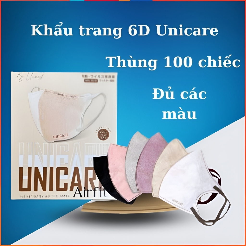 [Freeship] Thùng 100 chiếc khẩu trang 6D UNI CARE PROMASK 3 lớp Kháng ...