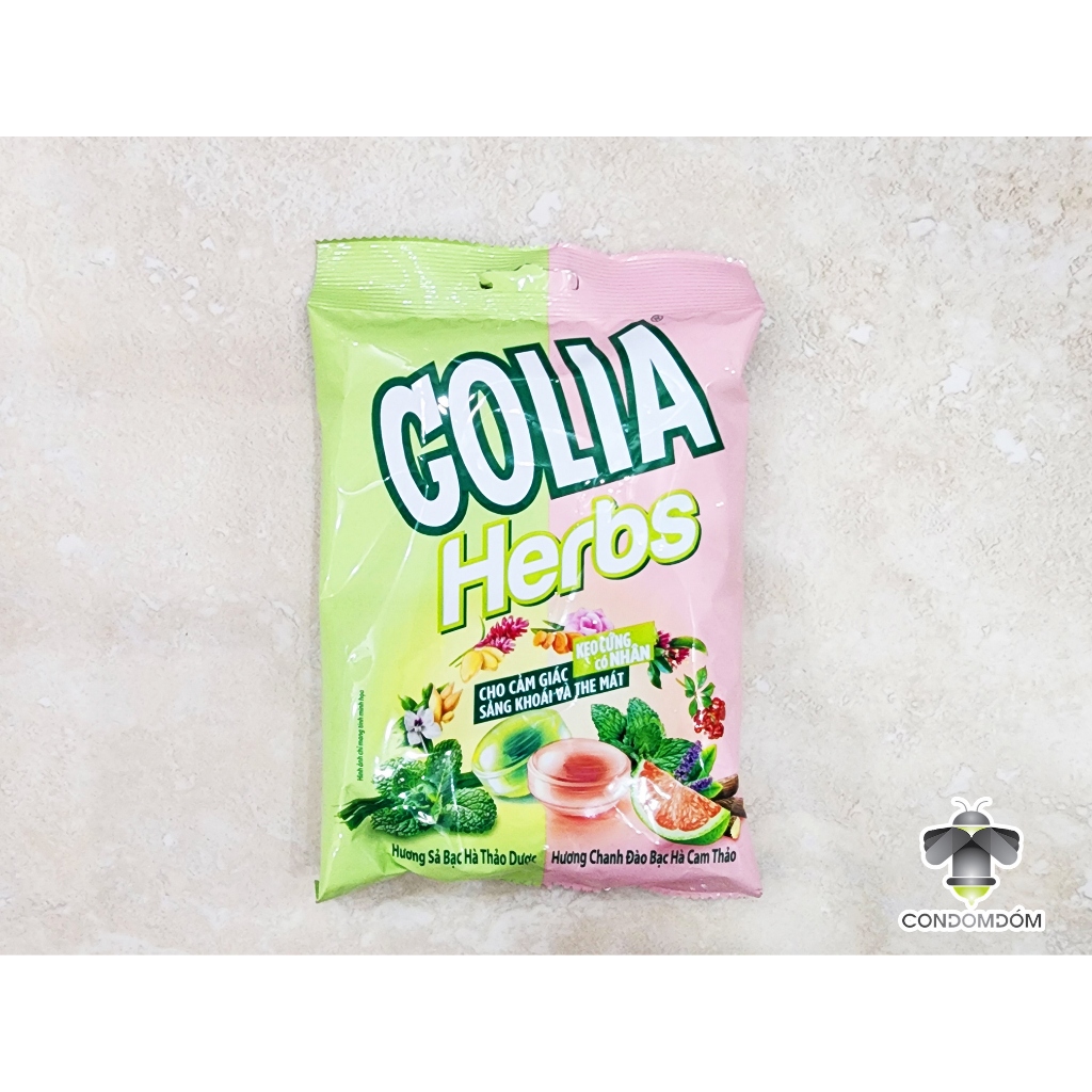 Gói 95.7gr kẹo Golia Herbs hương sả bạc hà thảo dược - chanh đào bạc hà ...