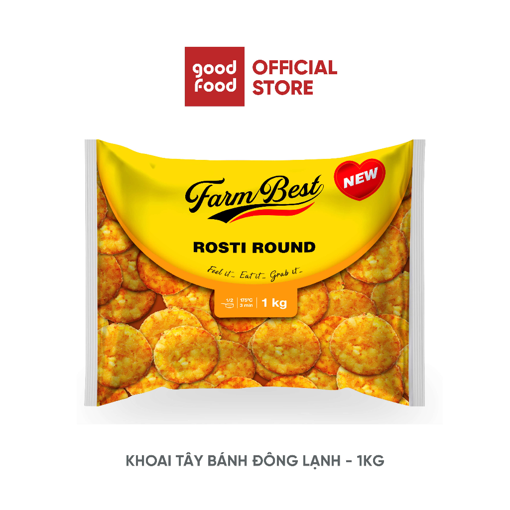 Bánh khoai tây chiên, đông lạnh, miếng tròn, Rosti Round hiệu Farm Best ...
