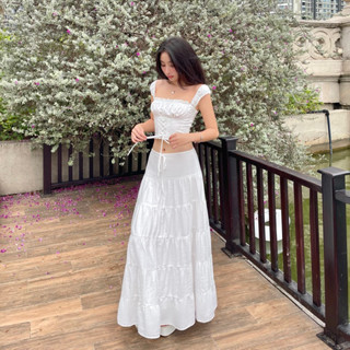 ÉMILIE - Sofia Midi Skirt - Chân váy dài dáng xoè rũ nhiều tầng (may 2 ...
