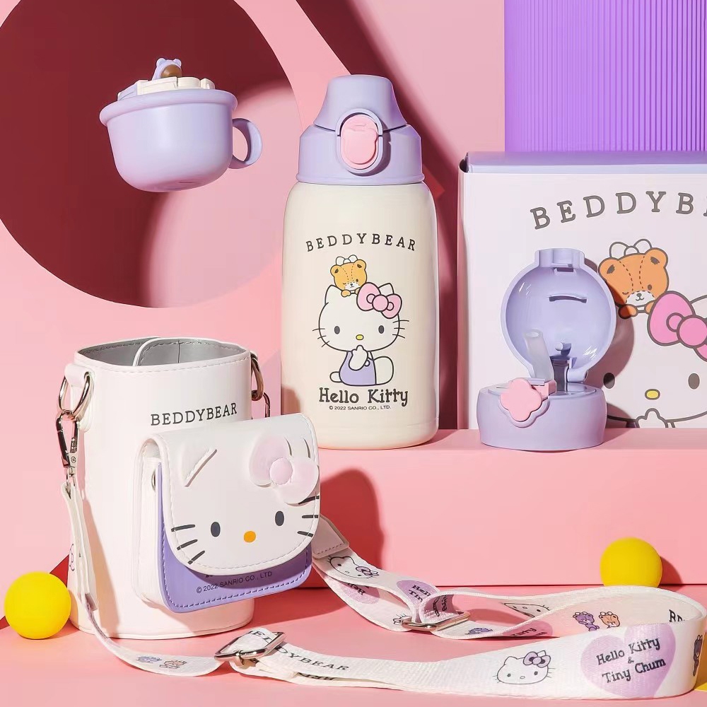 Bình giữ nhiệt Trẻ em Hello Kitty Beddybear - Dung tích 630 ml - 3 nắp ...