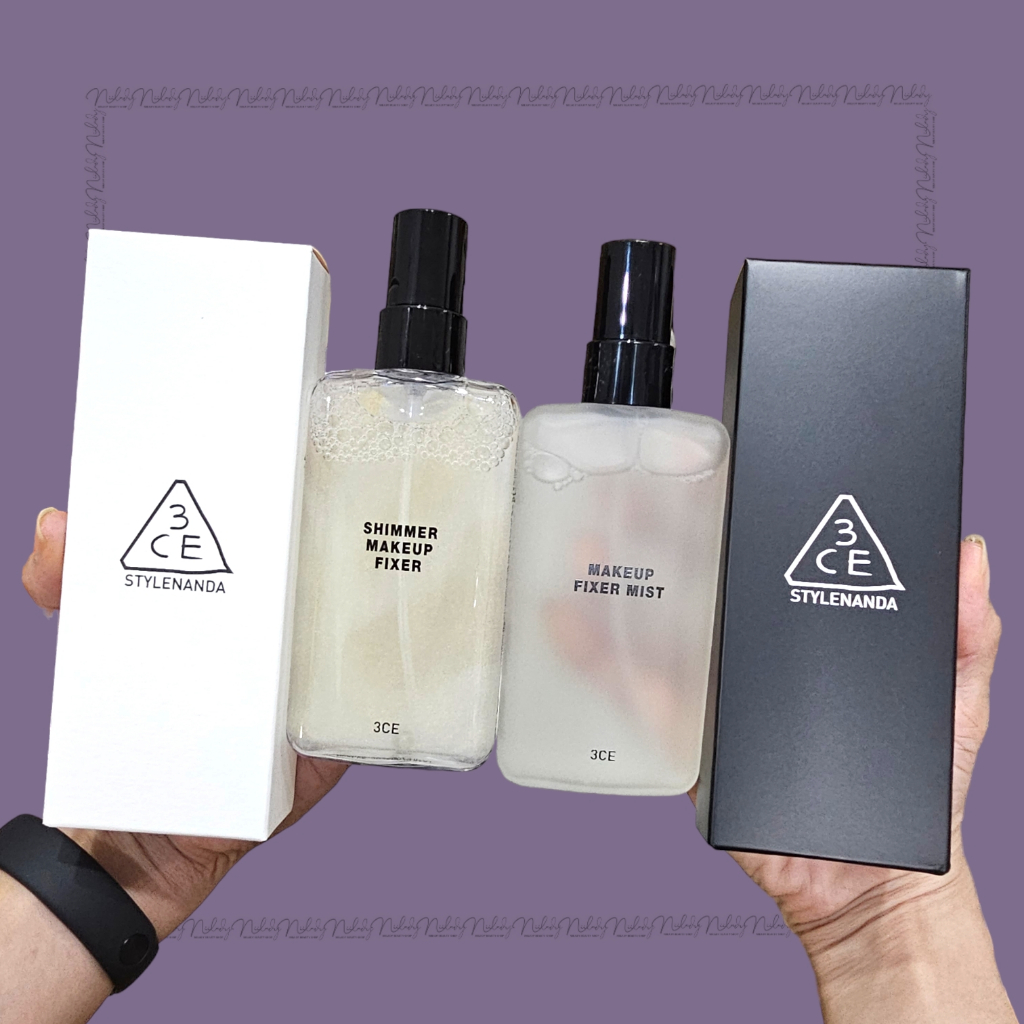 Xịt khóa lớp trang điểm 3CE Shimmer Makeup Fixer 95ml | Shopee Việt Nam