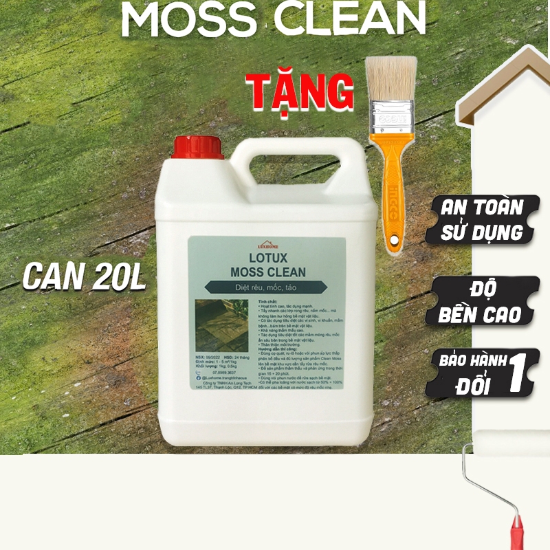 Dung dịch tẩy rong rêu nấm mốc MOSS CLEAN dung tích 20L, dung dịch tẩy ...