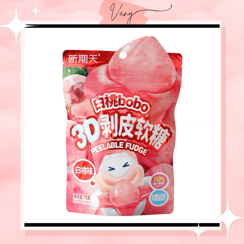 Kẹo Dẻo Trái Cây Bóc Vỏ 3D BOBO 4 Vị Đào Vải Táo Nho 75gr | Shopee Việt Nam