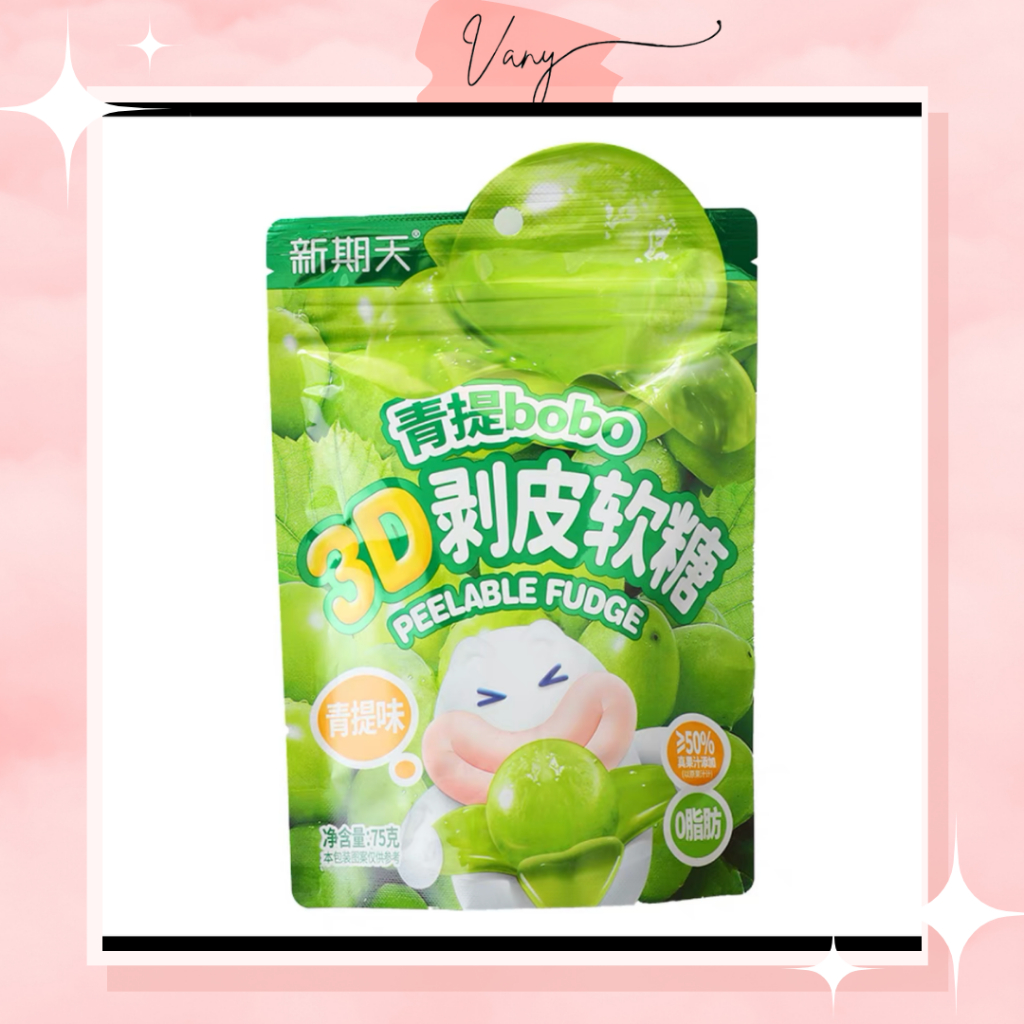 Kẹo Dẻo Trái Cây Bóc Vỏ 3D BOBO 4 Vị Đào Vải Táo Nho 75gr | Shopee Việt Nam