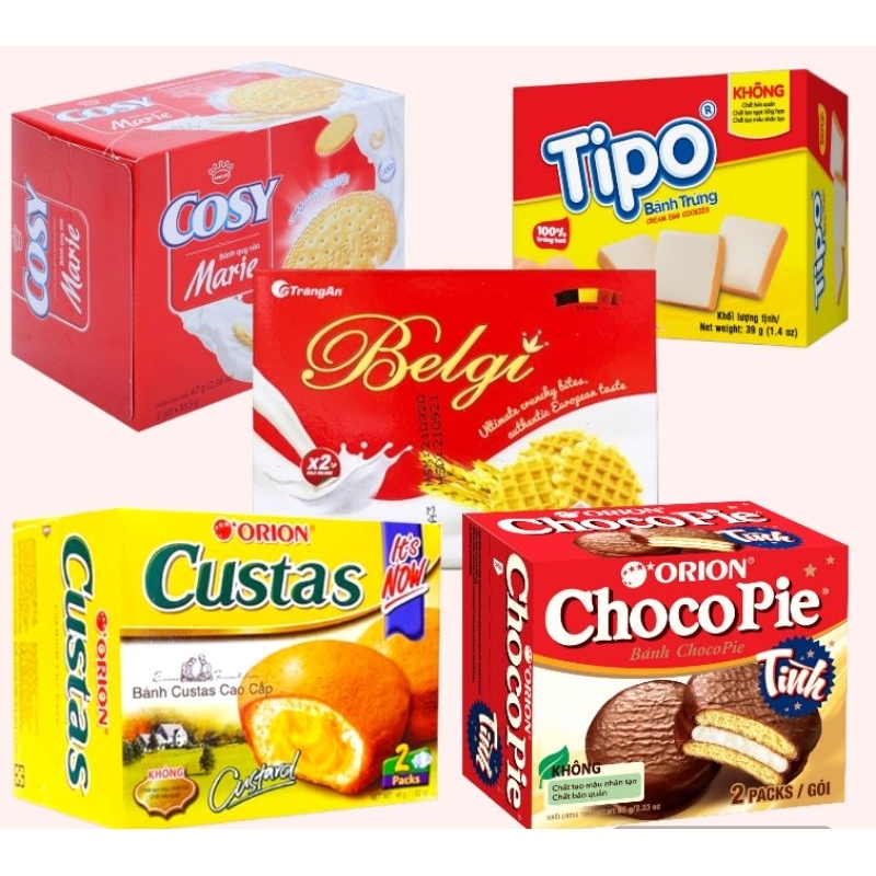 [ Hộp Nhỏ Lễ ] Bánh Chocopie / Bánh Trứng Custas / Tipo / Bánh Quy Cosy ...