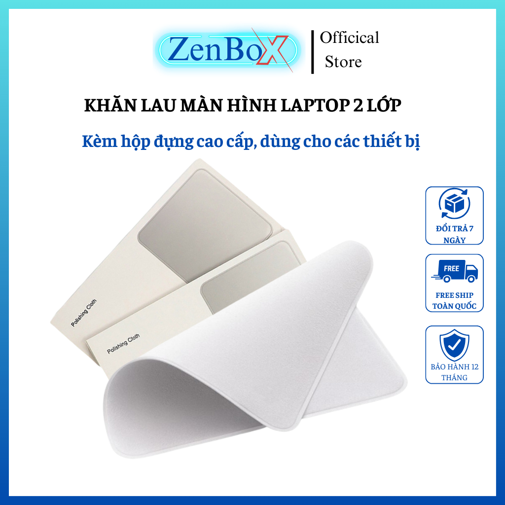 Khăn lau màn hình Microfiber ZenBox, khăn lau kính, điện thoại, máy ...