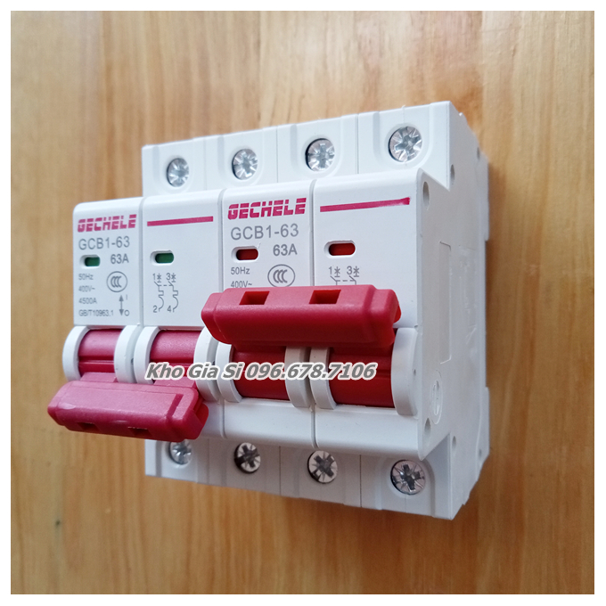 Aptomat - Cầu dao đảo chiều nguồn điện 63A 220V - 2P GECHELE Chính hãng | Shopee Việt Nam
