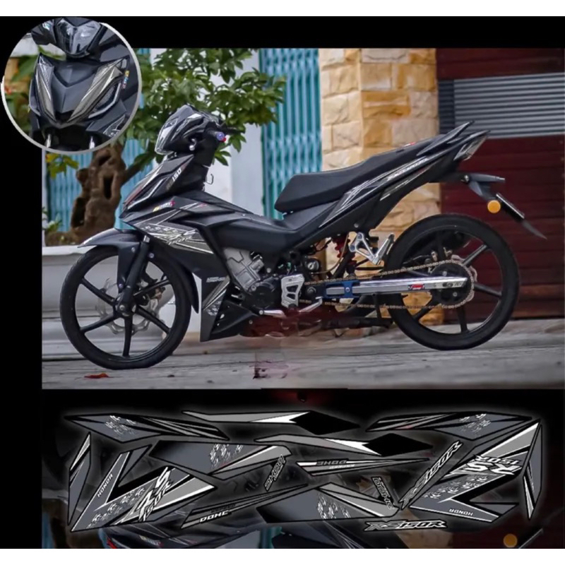 tem xe winner v1 mẫu tem rs xám dán xe dàn áo màu đen | Shopee Việt Nam