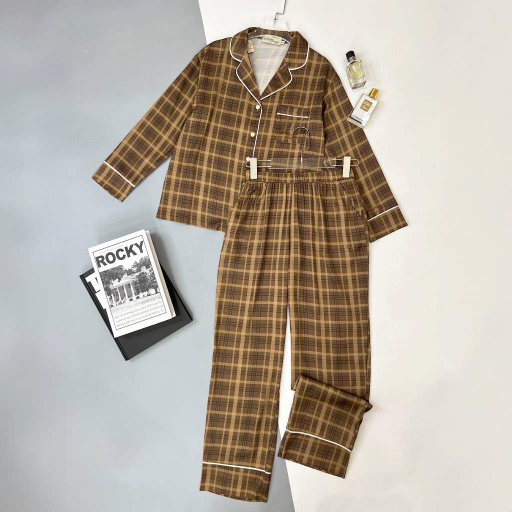 BỘ NGỦ NỮ CHÍNH HÃNG BAMBI - Set Pyjama Modern Stripe– HR004 | Shopee ...