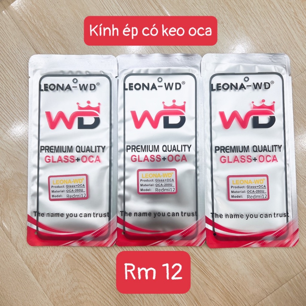 KInh xiaomi redmi 12, kính ép màn hình có keo oca redmi 23053RN02A ...