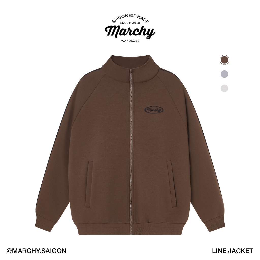 MARCHY - Line Jacket - Áo khoác không nón cổ cao | Shopee Việt Nam