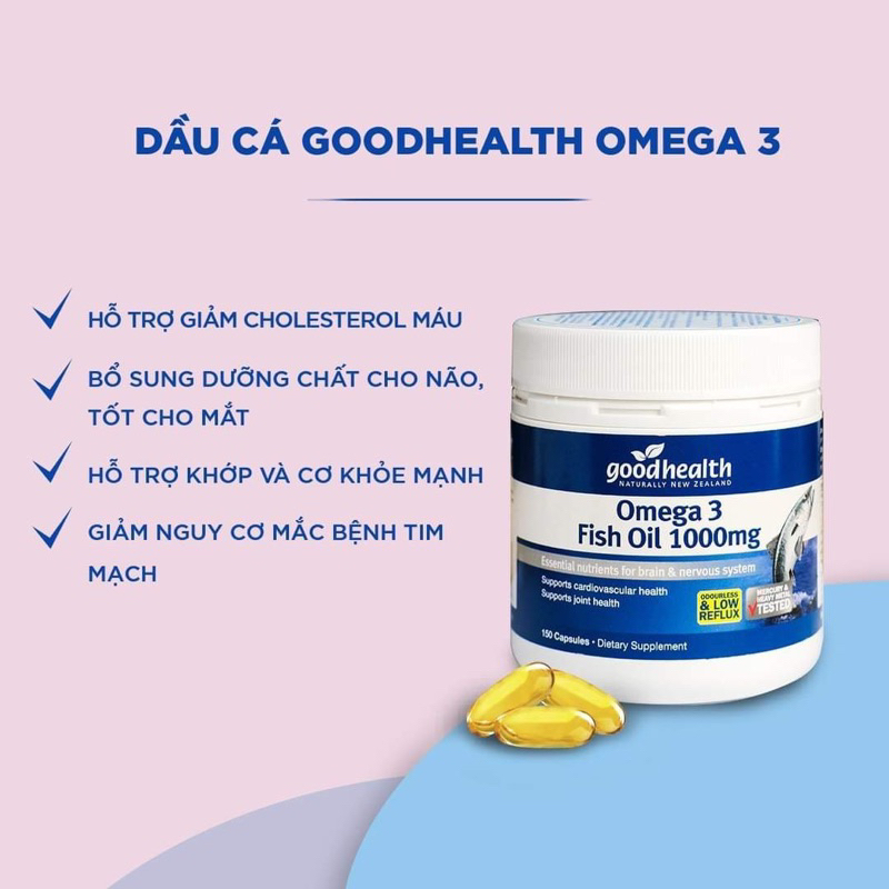 Goodhealth Omega 3 Fish Oil 1000mg [Hộp 150 viên] Viên dầu cá hỗ trợ ...