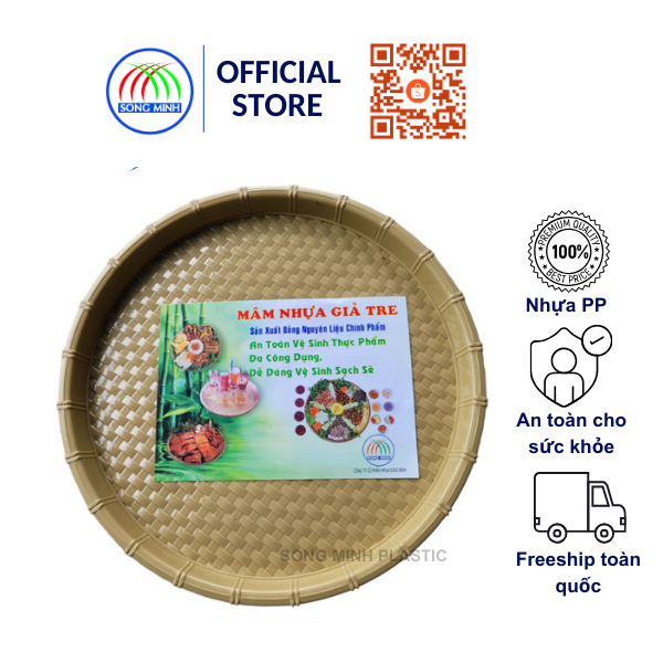 Mâm nhựa tròn giả tre Song Minh 4T2 | Shopee Việt Nam