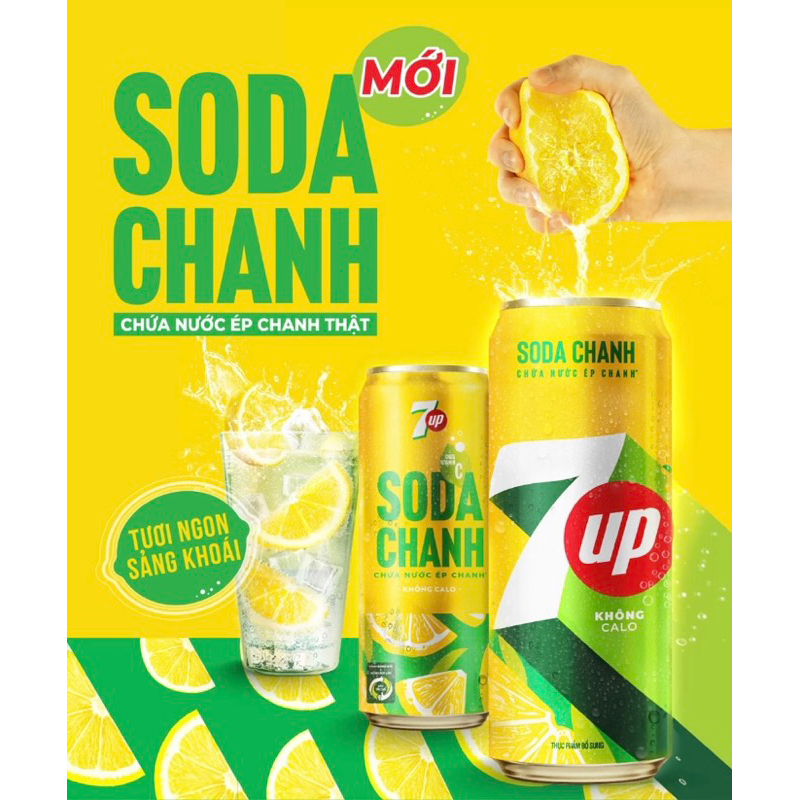 Soda chanh 7 up không calo lon 320ml | Shopee Việt Nam