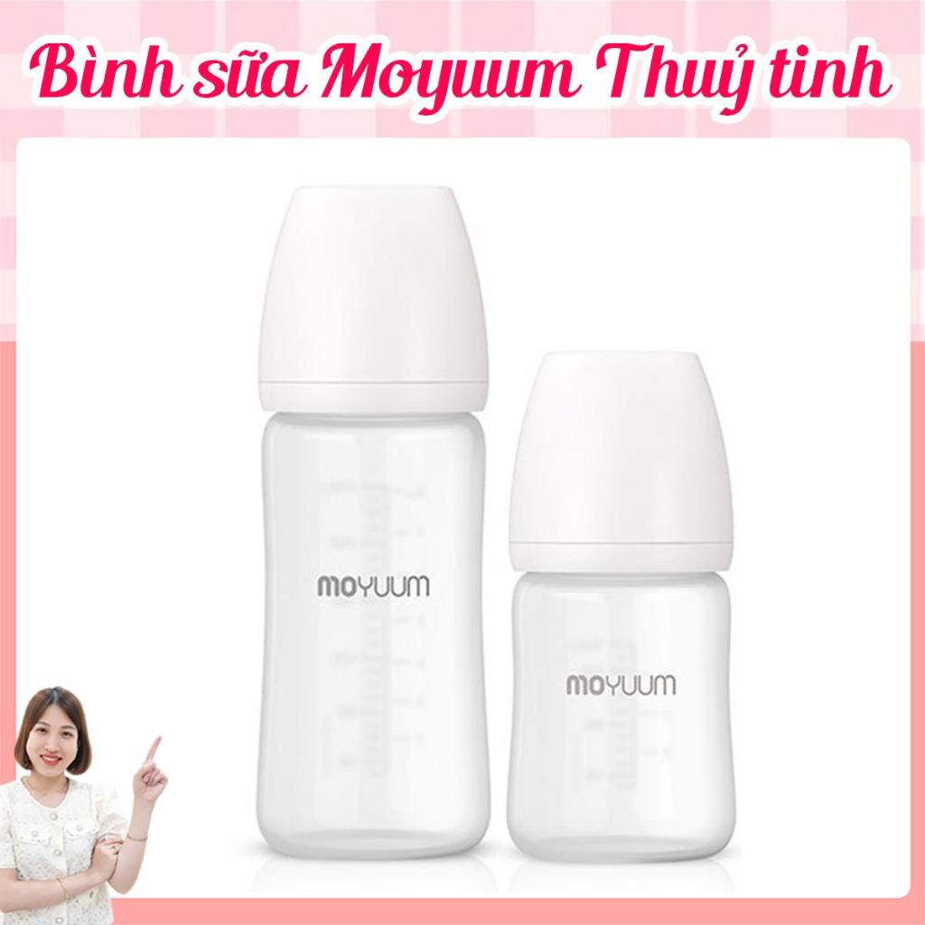 Bình sữa Moyuum Thuỷ tinh tráng Silicon 150ml/240ml Hàn quốc chính hãng | Shopee Việt Nam
