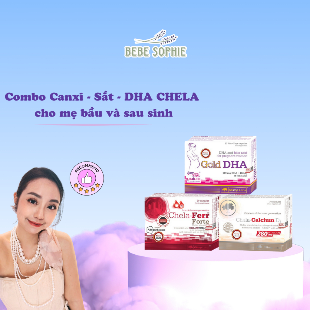 COMBO CHELA Sắt - Canxi - DHA cho mẹ bầu | Shopee Việt Nam