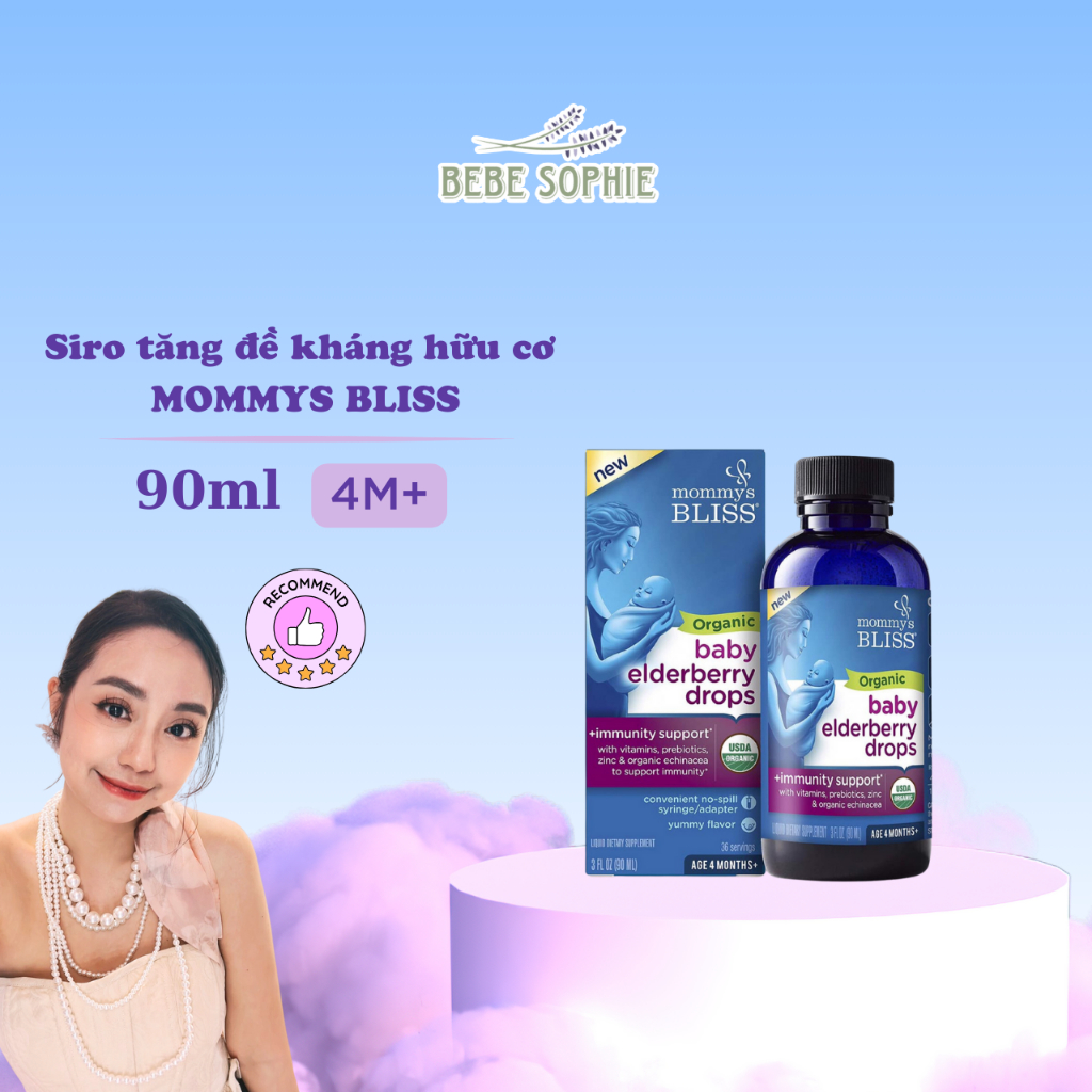 Siro tăng đề kháng hữu cơ Mommy's Bliss - cho bé từ 4 tháng tuổi 90ml (date xa) | Shopee Việt Nam