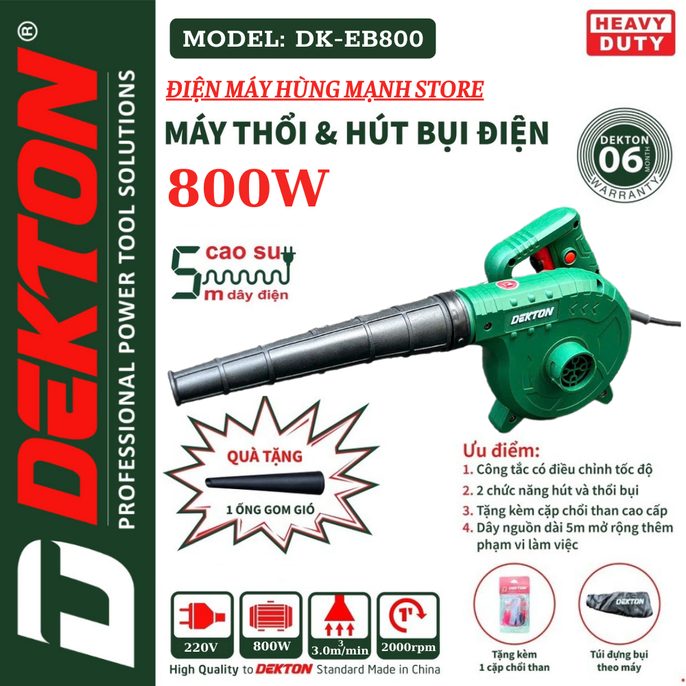 [Chính Hãng] Máy thổi bụi và hút bụi DEKTON DK-EB800 800W, thổi hút bụi ...